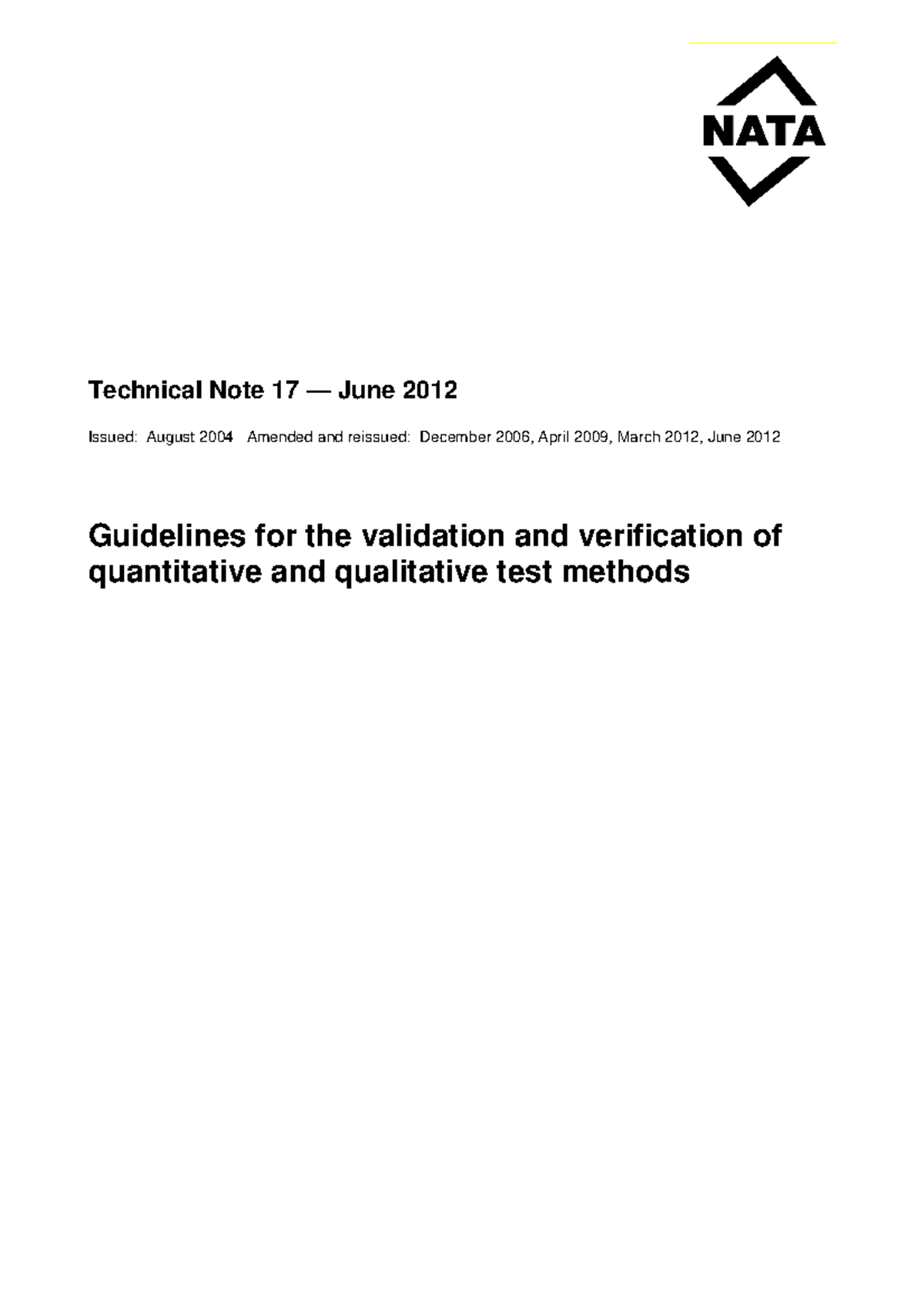 Guidelines for the validation and verification of quantitative and ...