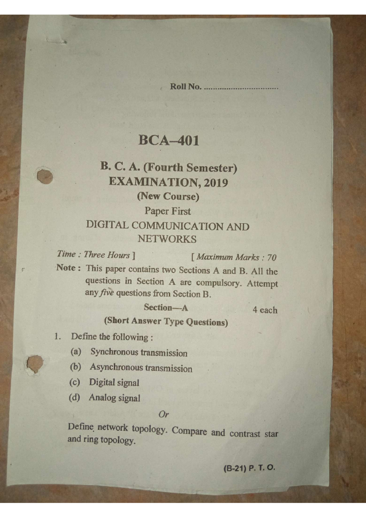 Previous year bca 5 - prevous year paper for bca sem v - Bachelor of ...