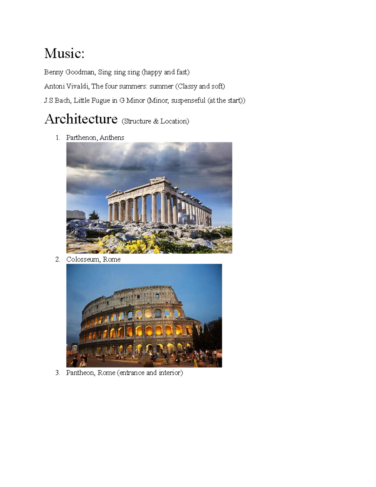 Intro to Humanities Mid-Term Study Guide - Music: Benny Goodman, Sing sing sing (happy and fast ...