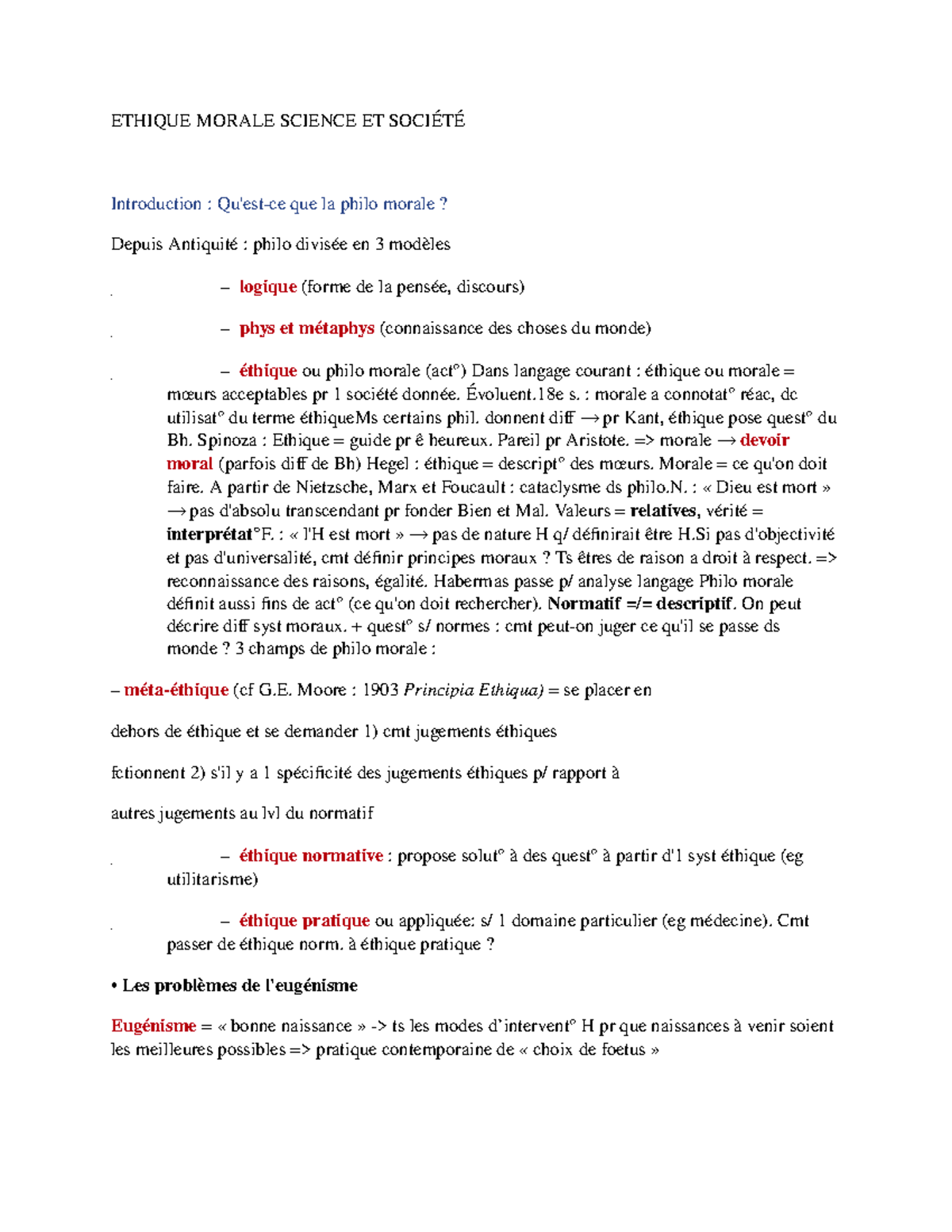 Ethique Morale Science ET SociéTÉ - ETHIQUE MORALE SCIENCE ET SOCIÉTÉ ...