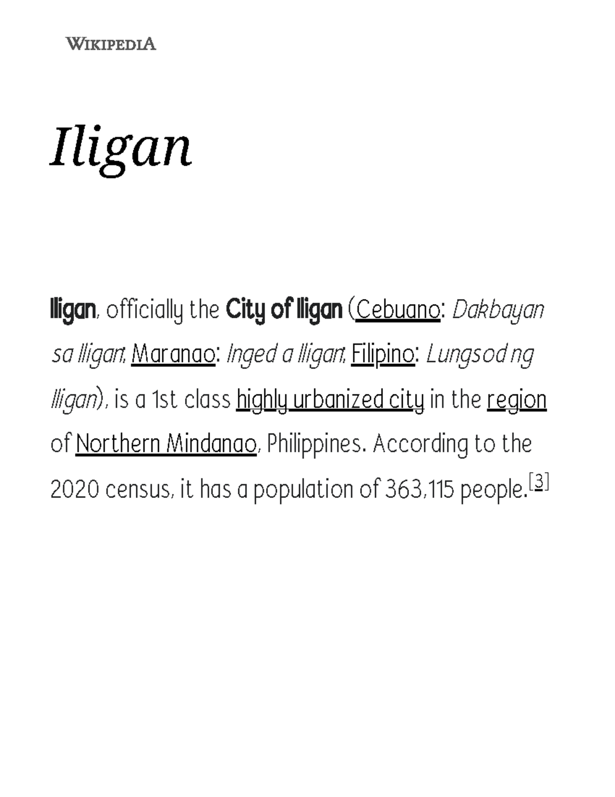 Iligan - Wikipedia - Iligan Iligan, officially the City of Iligan ...