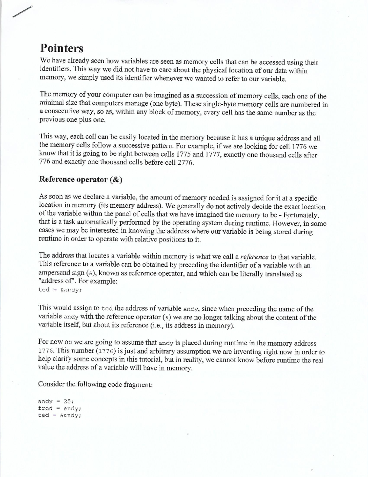 Pointers - Lecture notes 5 - Business in Information Technology - Studocu