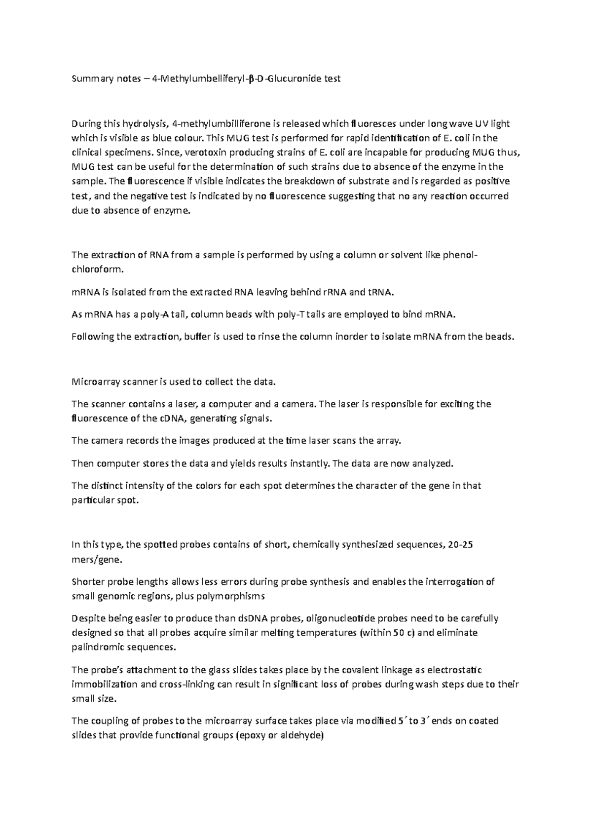 Summary notes – 4-Methylumbelliferyl-β-D-Glucuronide test - This MUG ...