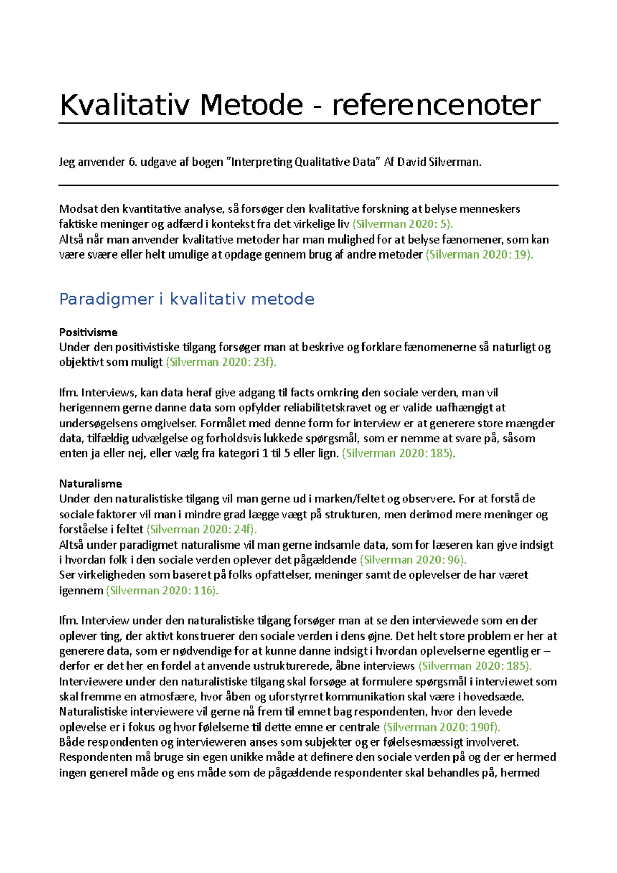 Referencenoter - Noter til bogen med referencer - Kvalitativ Metode ...