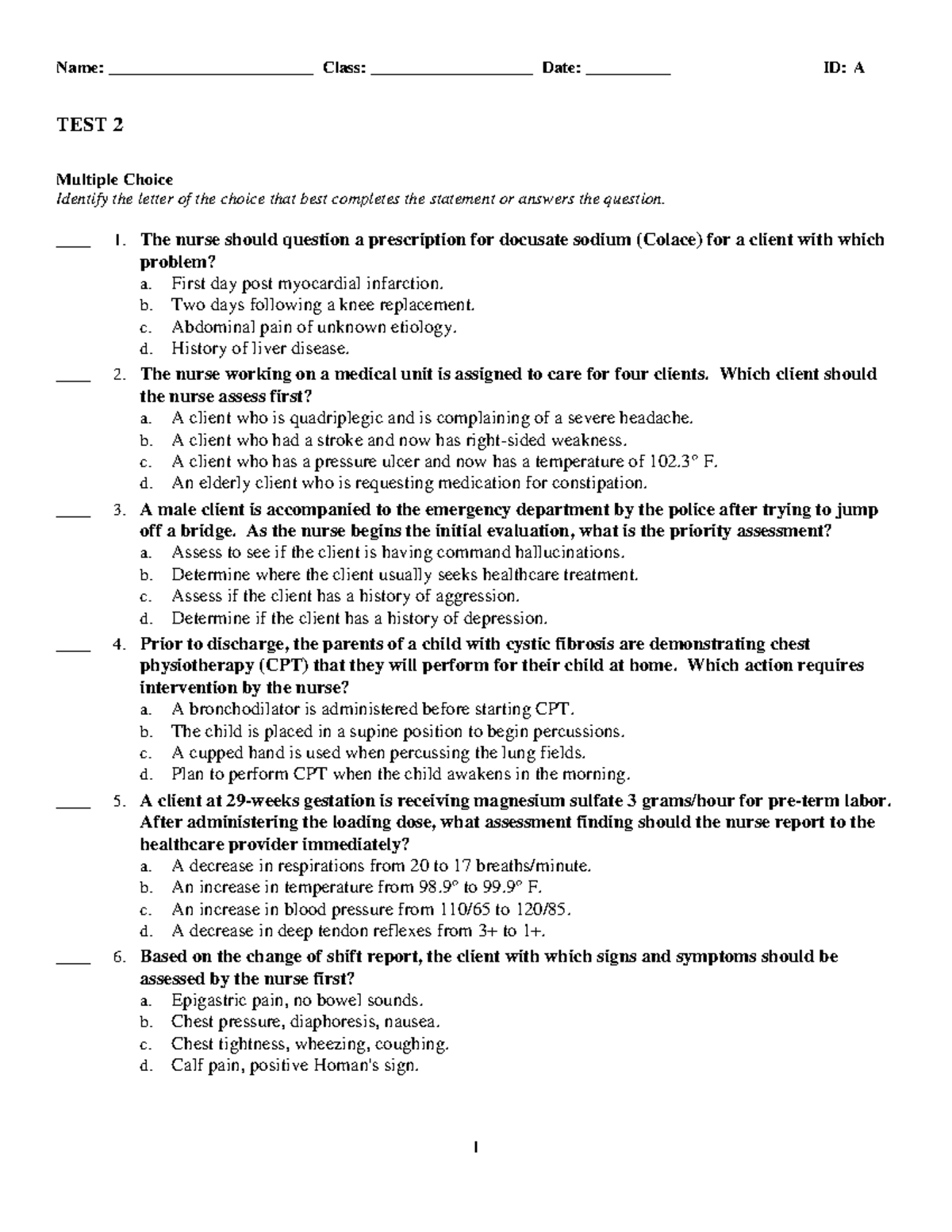 Exit Exam 2 - Participate in structuring the work environment to ...