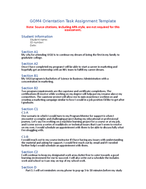 G0M4- Orientaion - Orientation to Master of Science, Management and Leadership - GOM4 — GOM4 ...