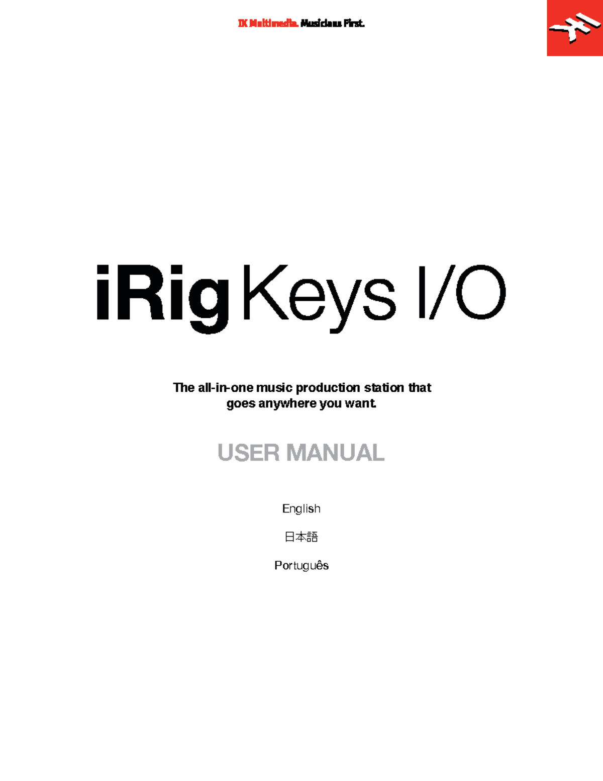 I Rig Keys IO User Manual - The all-in-one music production station ...