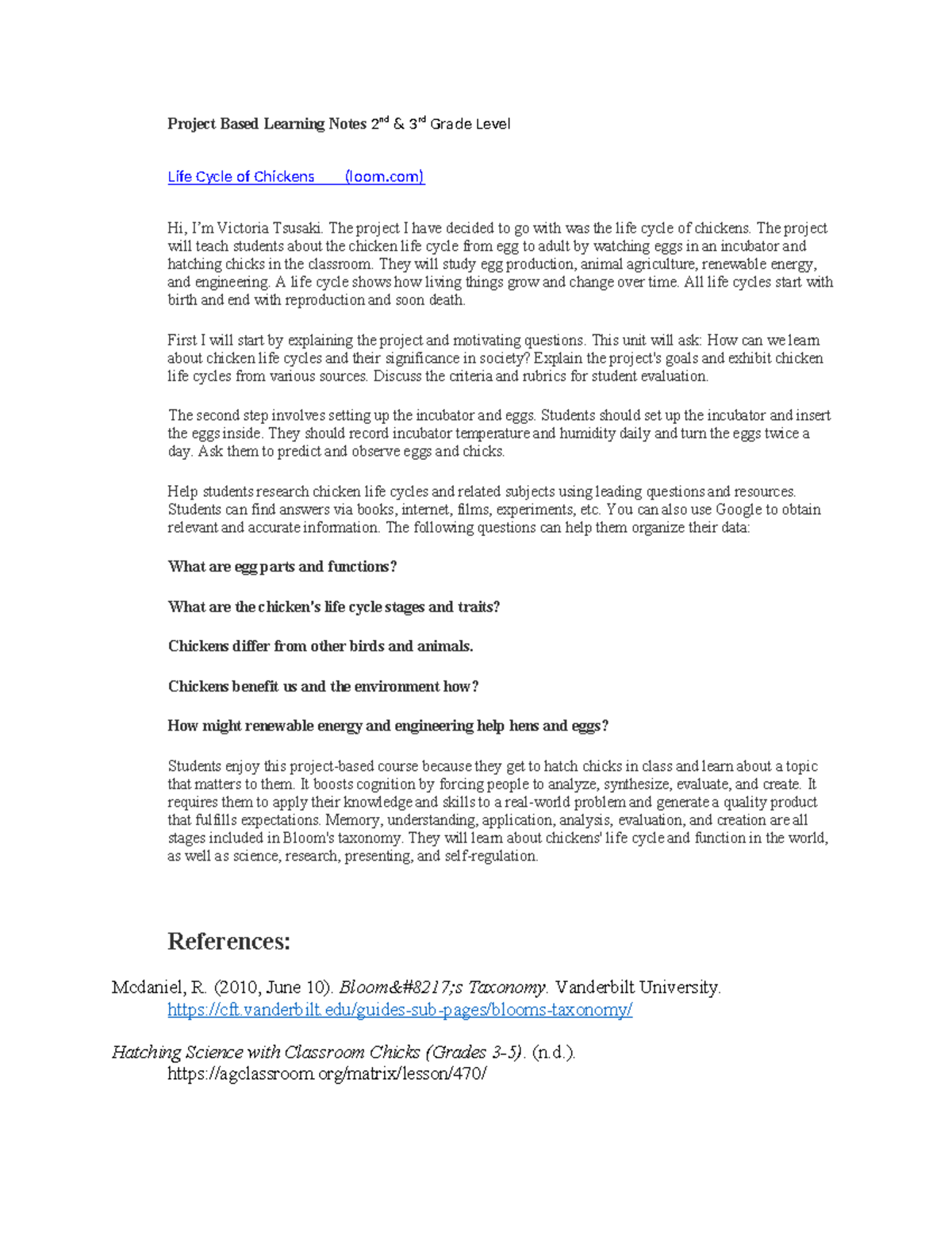 PBL - hope this helps :) - Project Based Learning Notes 2 nd & 3rd ...