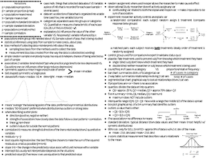 Test 2 Cheat Sheet - parameter: a numerical summary calculated using ...