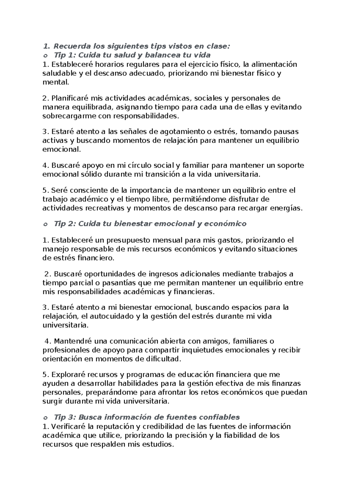 lectura progresiva - 1. Recuerda los siguientes tips vistos en clase: o ...