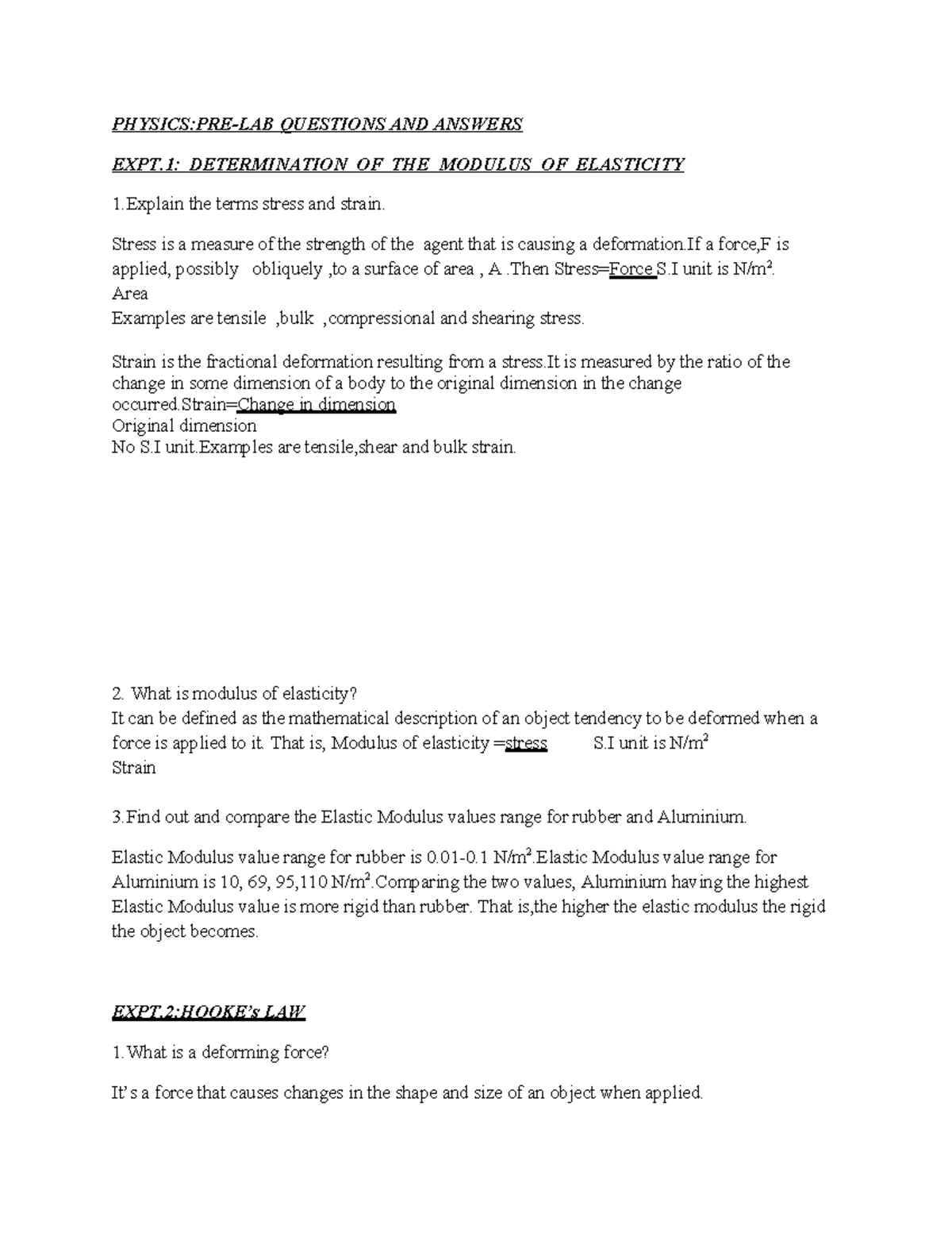 Physics PRE-LAB (1)-1 - PHYSICS:PRE-LAB QUESTIONS AND ANSWERS EXPT ...