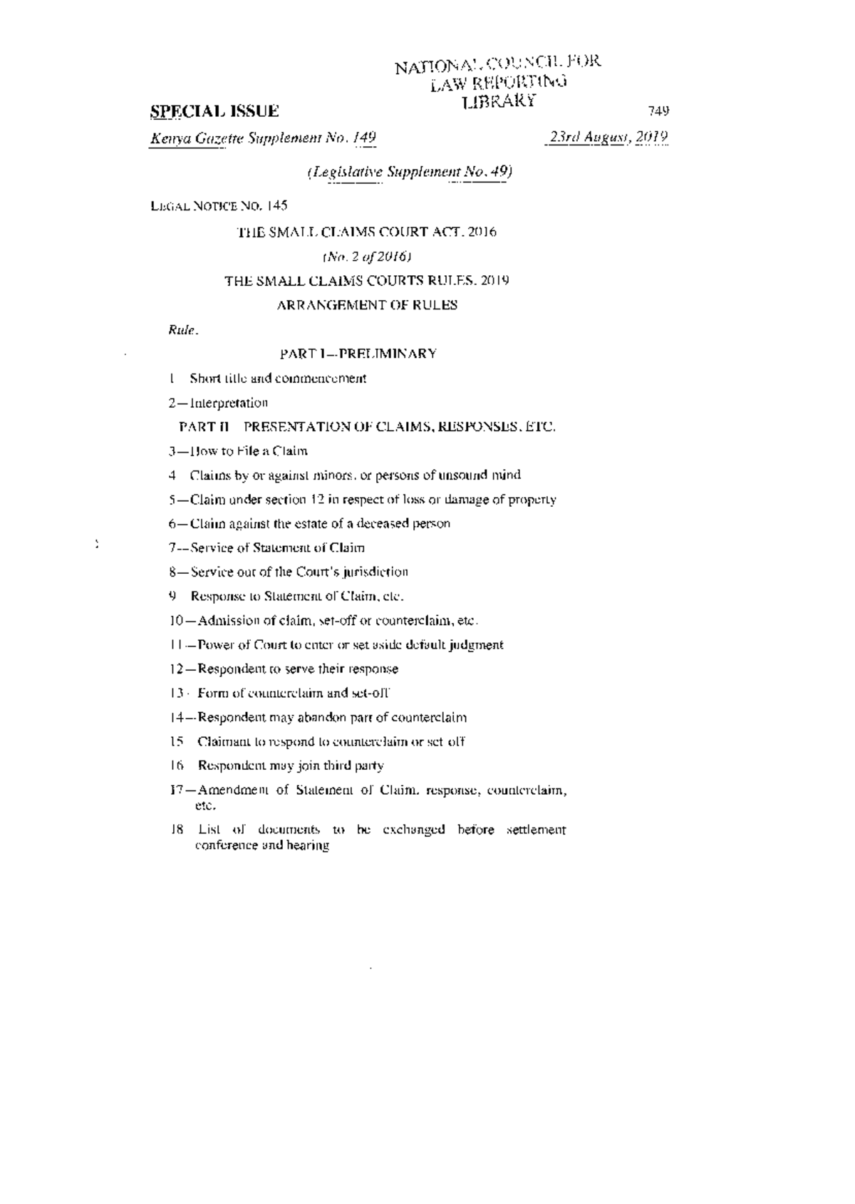 LN145 2019 - Introduction to Law - Studocu