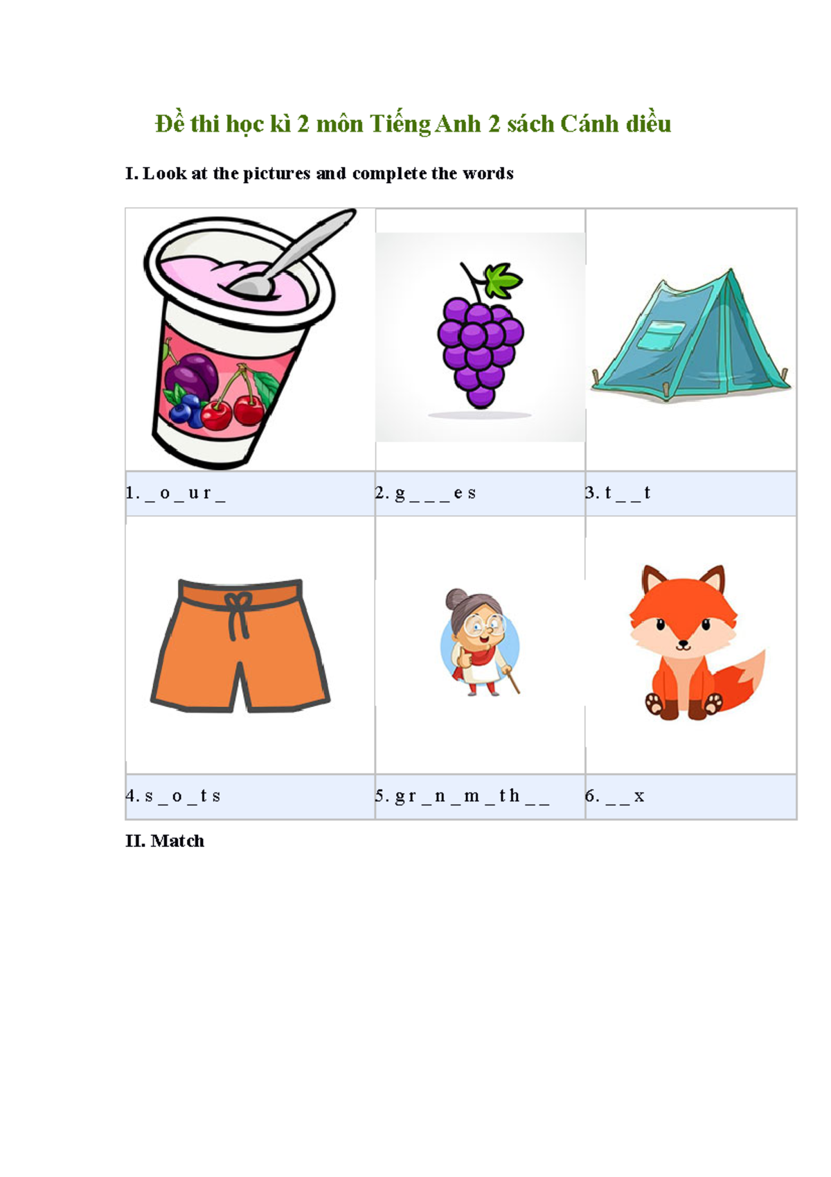 De thi tieng anh lop 2 hoc ki 2 sach canh dieu so 1 - Communication and ...