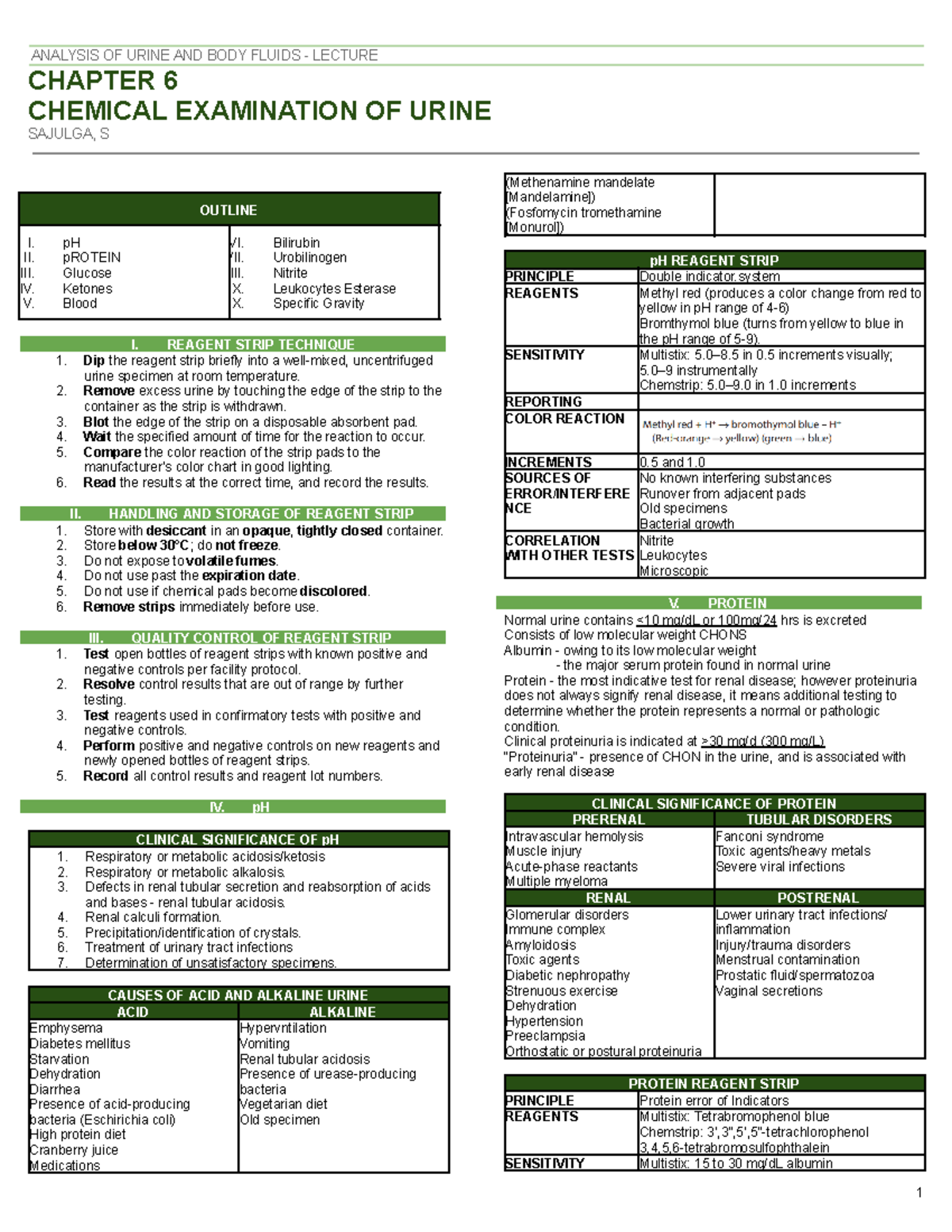 Chapter 6 - ANALYSIS OF URINE AND BODY FLUIDS - LECTURE CHAPTER 6 ...