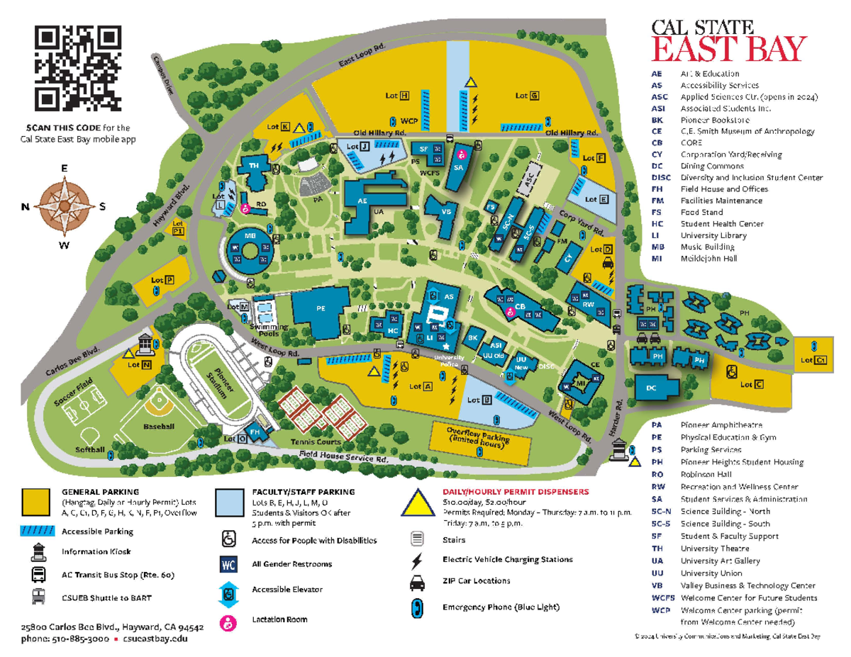 2024 hayward hills campus map - CAL STATE Rd. EAST BAY East AE Art ...