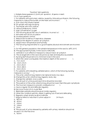 "Fundamentals of Nursing" test questions NURS222 - "Fundamentals of ...