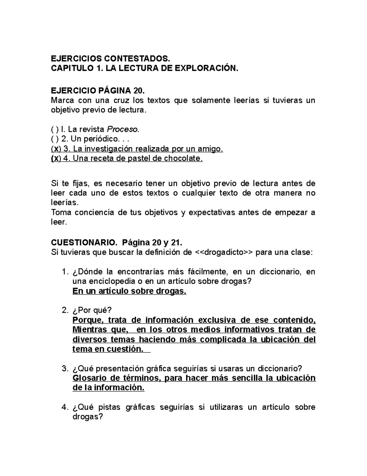 Ejercicios Contestados- Lectura DE Exploracion - EJERCICIOS CONTESTADOS ...
