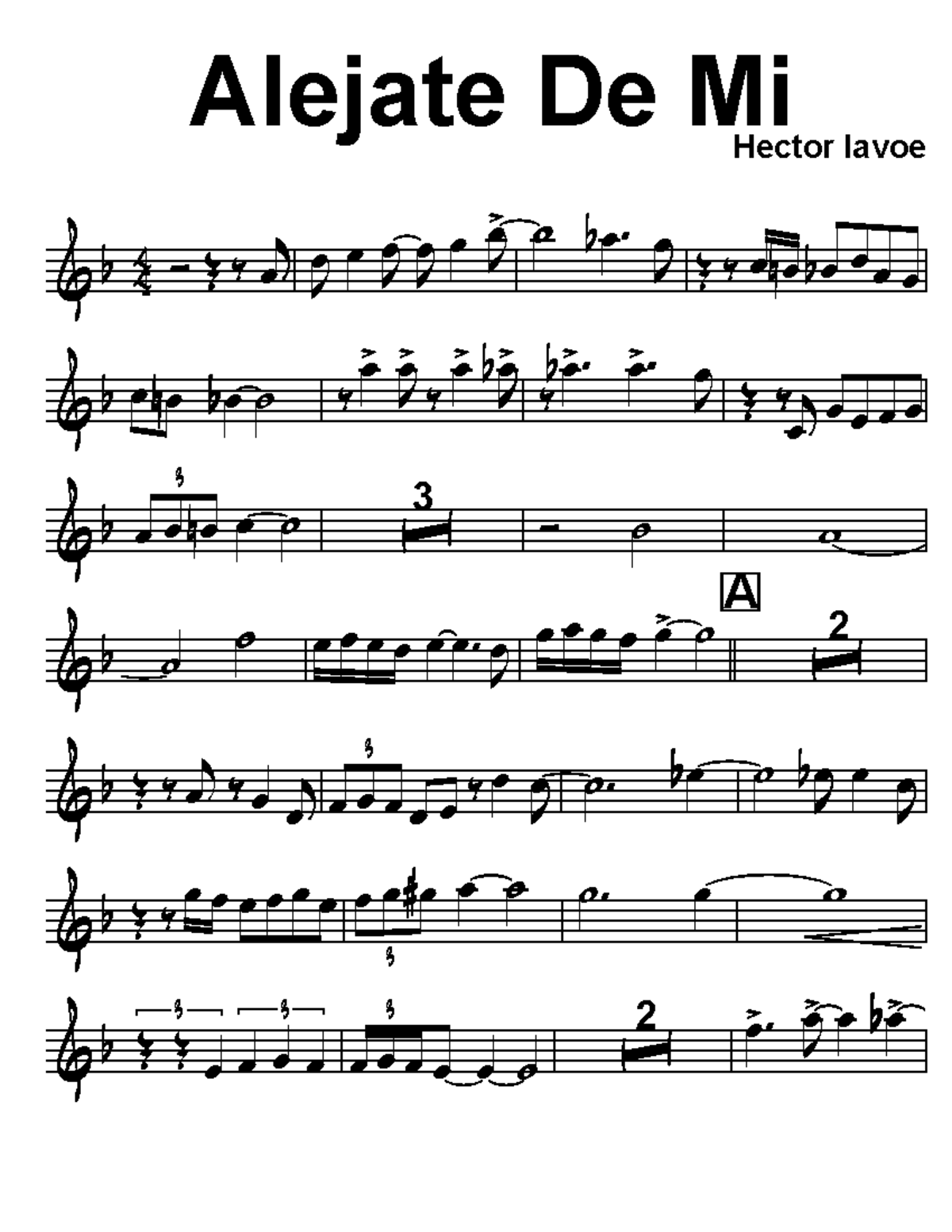 Alejate de mi Trumpet - Escritura - && b&& bbb 4 444 4 44 4 ÓÓÓÓ ŒŒ ‰ŒŒ ...