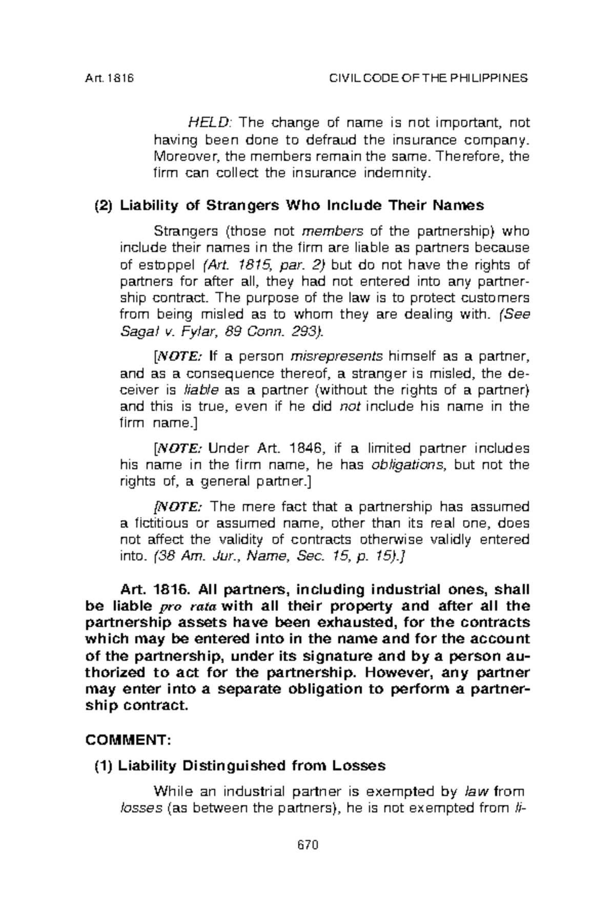 Pdfcoffee - pls check before using - Art. 1816 CIVIL CODE OF THE PHILIPPINES HELD: The change of ...