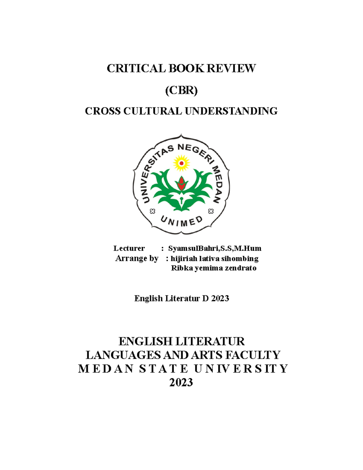 Example cbr - this is bot upload - CRITICAL BOOK REVIEW (CBR) CROSS ...