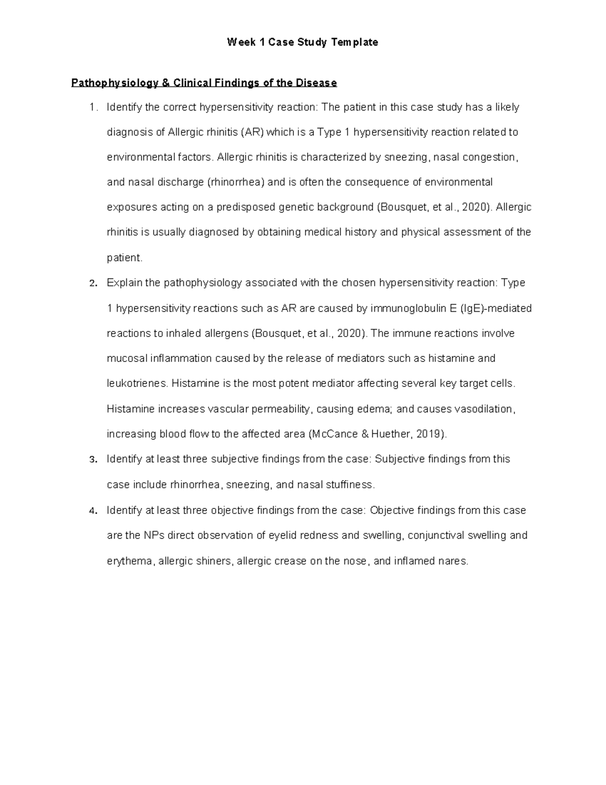 NR507 Week 1 Case Study - Pathophysiology & Clinical Findings of the ...