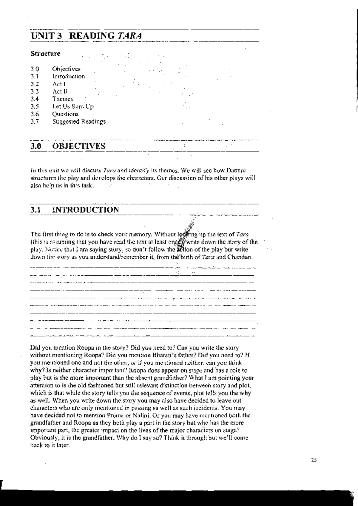 Tara from Dan POV - Kmpaa - UNIT 3 READING TAK Structure 3 Objectives 3 ...