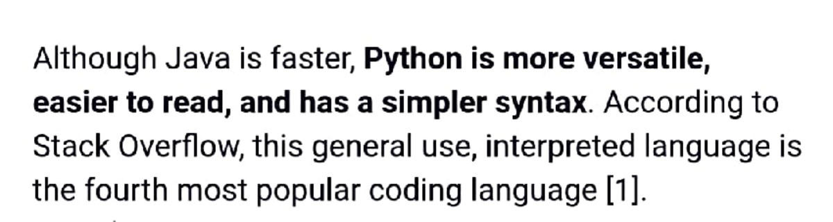Java - Notes - Although Java is faster, Python is more versatile ...