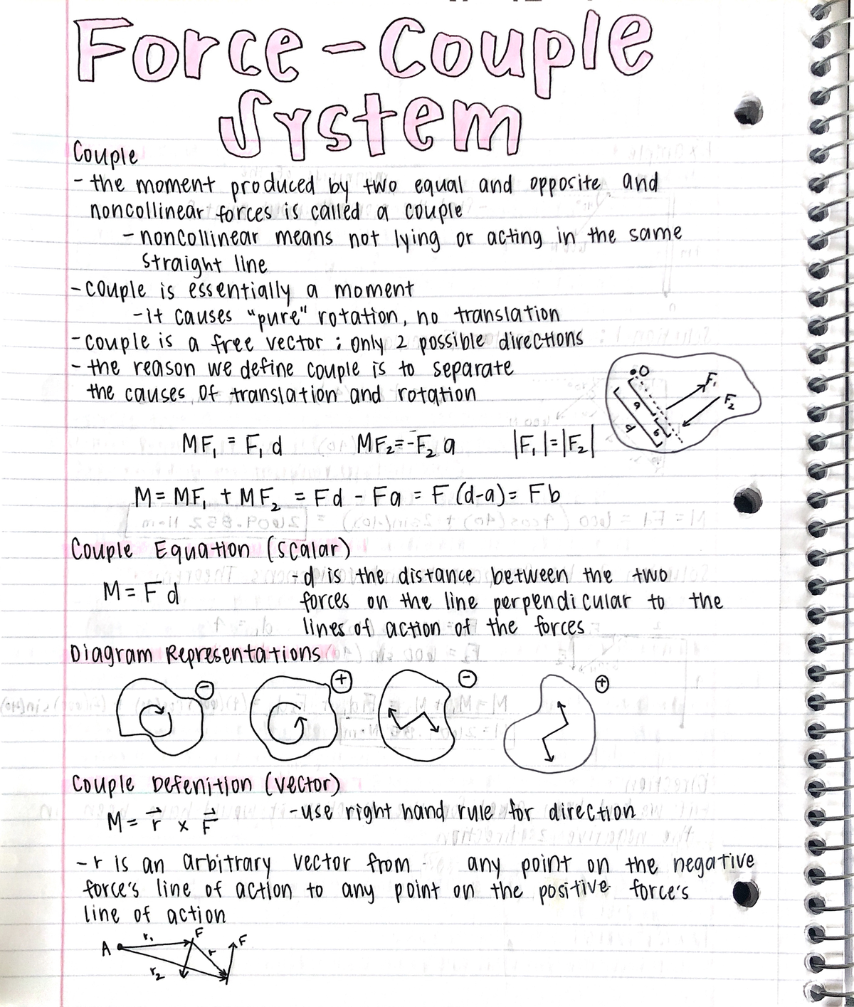 Force couple system notes - Force couple Couple System the moment ...