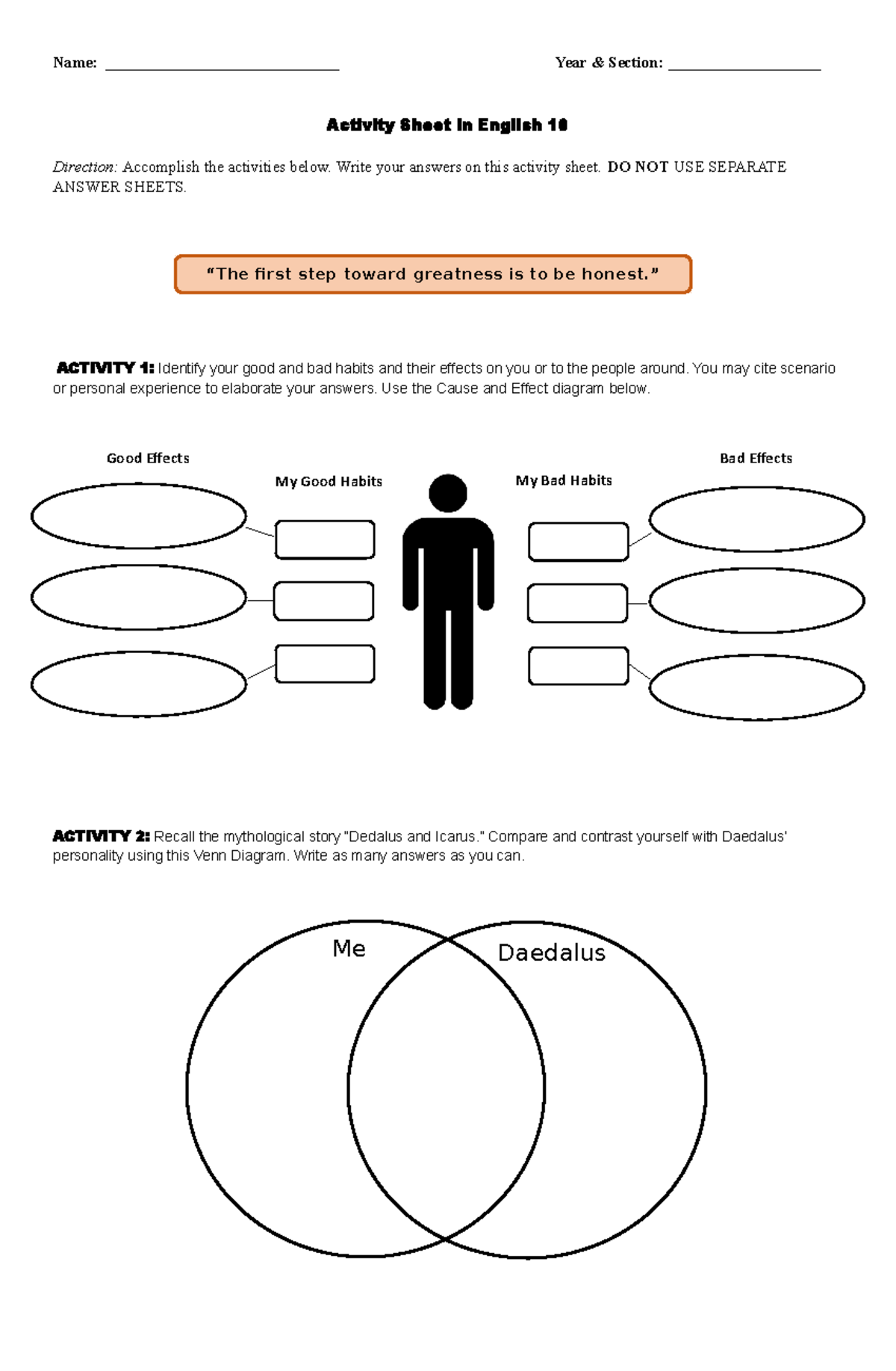 English 10 Quarter 1 Module 1-3 Activity Sheets - Name ...