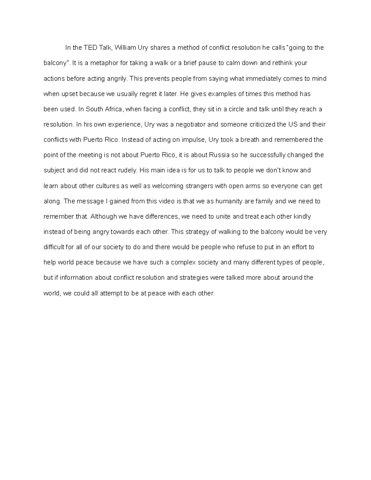 Walk from no to yes - analyzing a TED talk - In the TED Talk, William ...