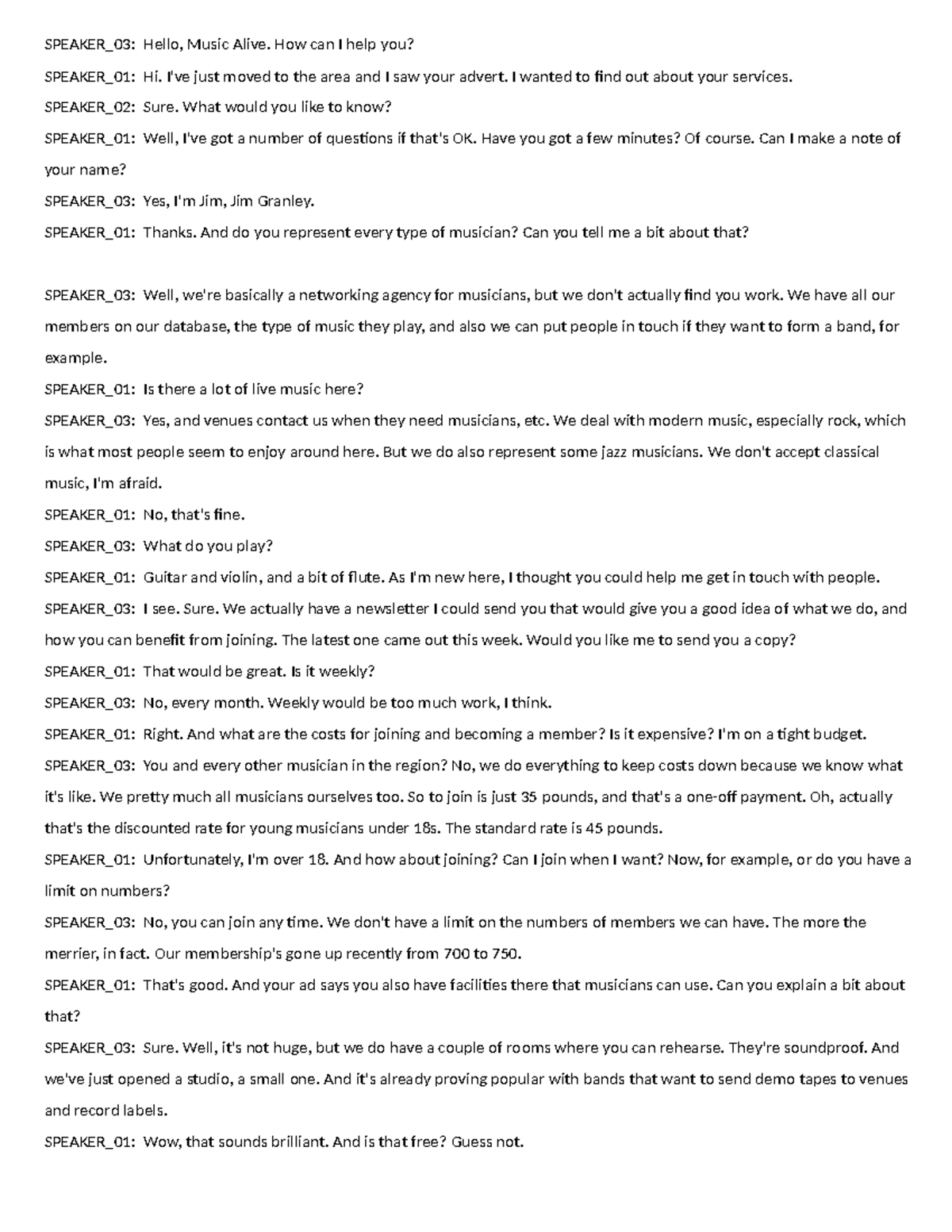 Section 1 - script + vocab - SPEAKER_03: Hello, Music Alive. How can I ...