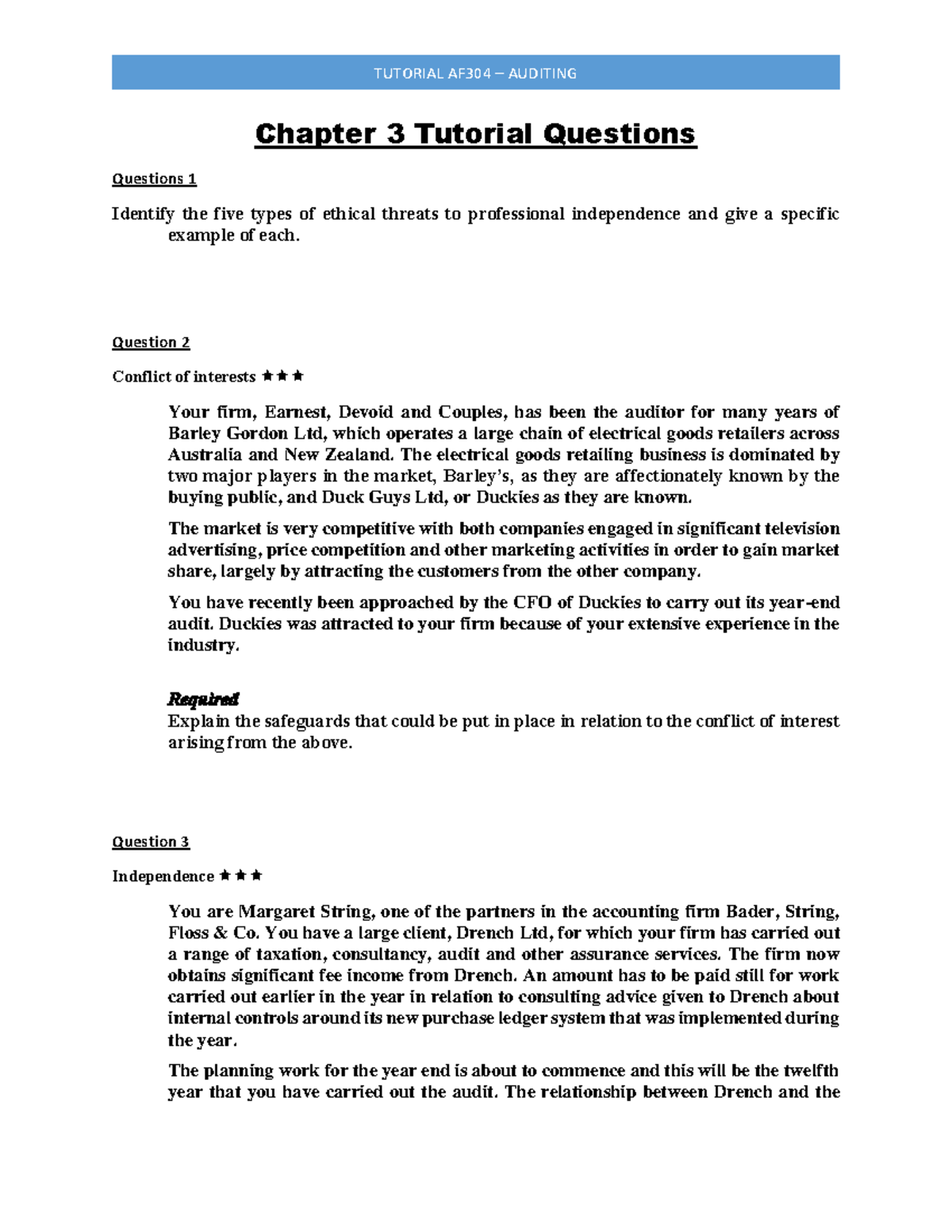 Chapter 3 Tutorial Questions (For Week 4) - Financial Accounting - USP - Studocu