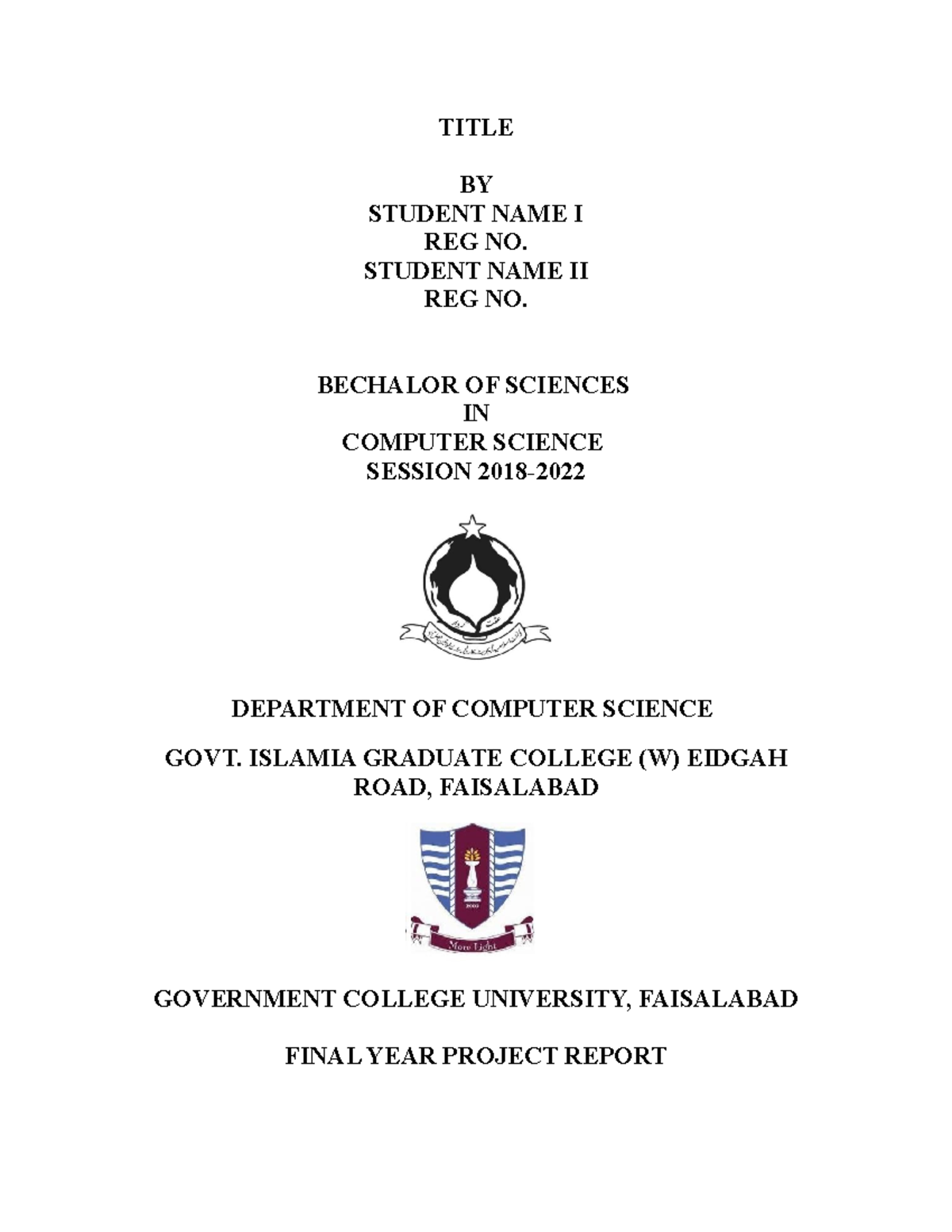 Updated title-pages- Guidelines fo final Project -2021 - TITLE BY ...