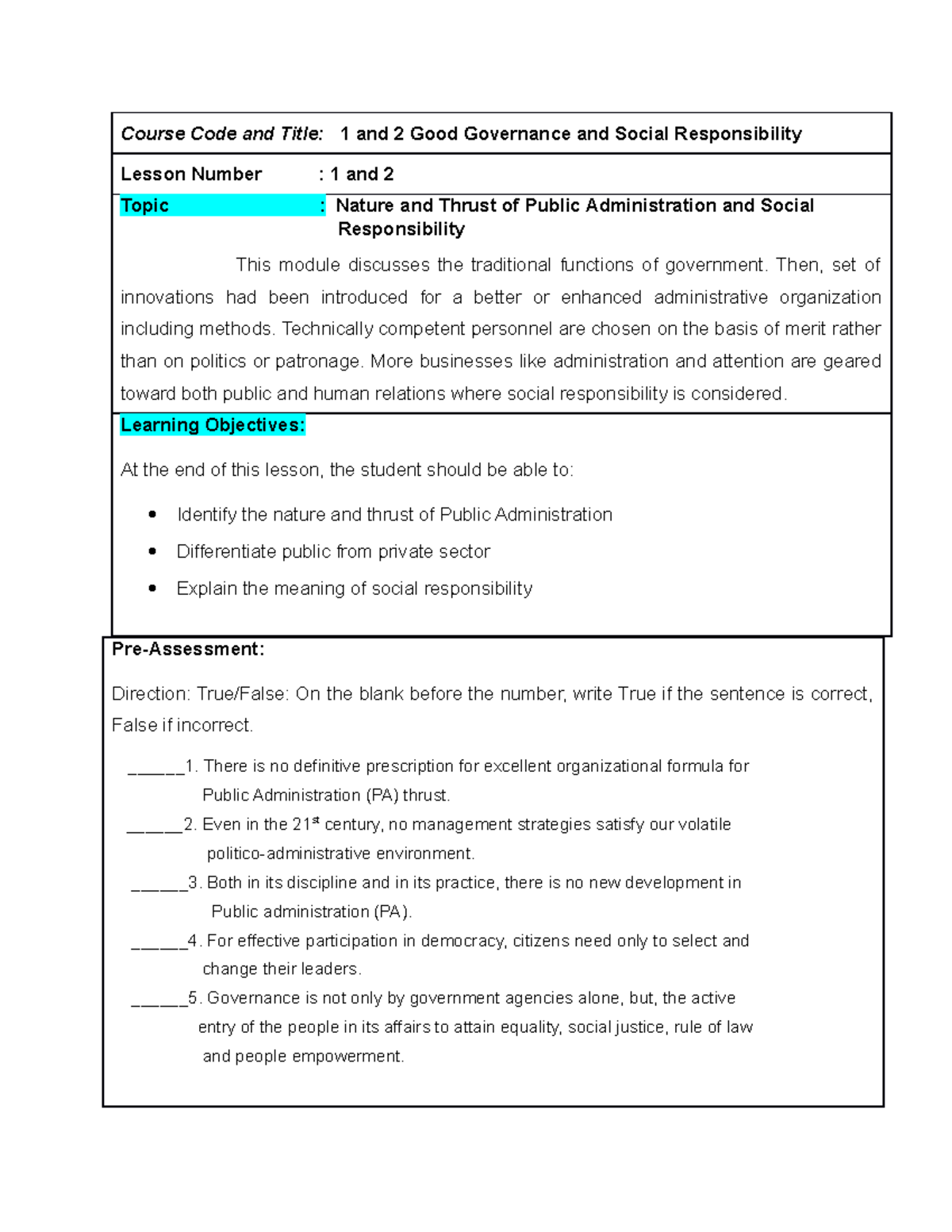Module 1 2 BACR3 9212021 - Course Code and Title: 1 and 2 Good ...