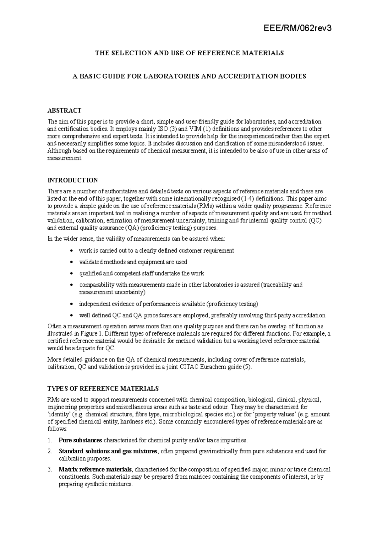 EEE-RM-062rev3 Selection and use of reference materials - EEE/RM/062rev ...