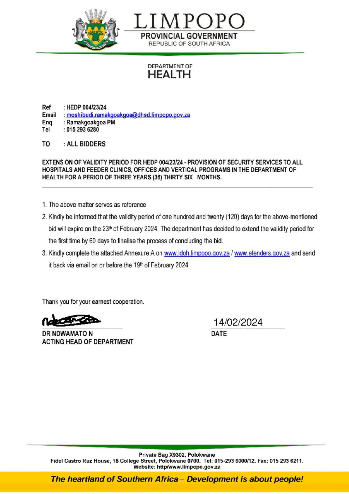 Extension OF HEDP 004.23.24. Security Management 24 - LAWS1011 - 14/02 ...