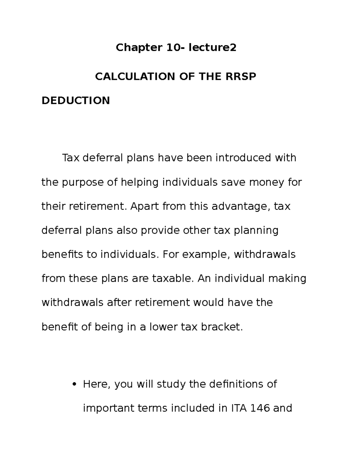 Chapter 10- lecture 2,Byrd&chen's Canadian tax principles - Chapter 10 ...