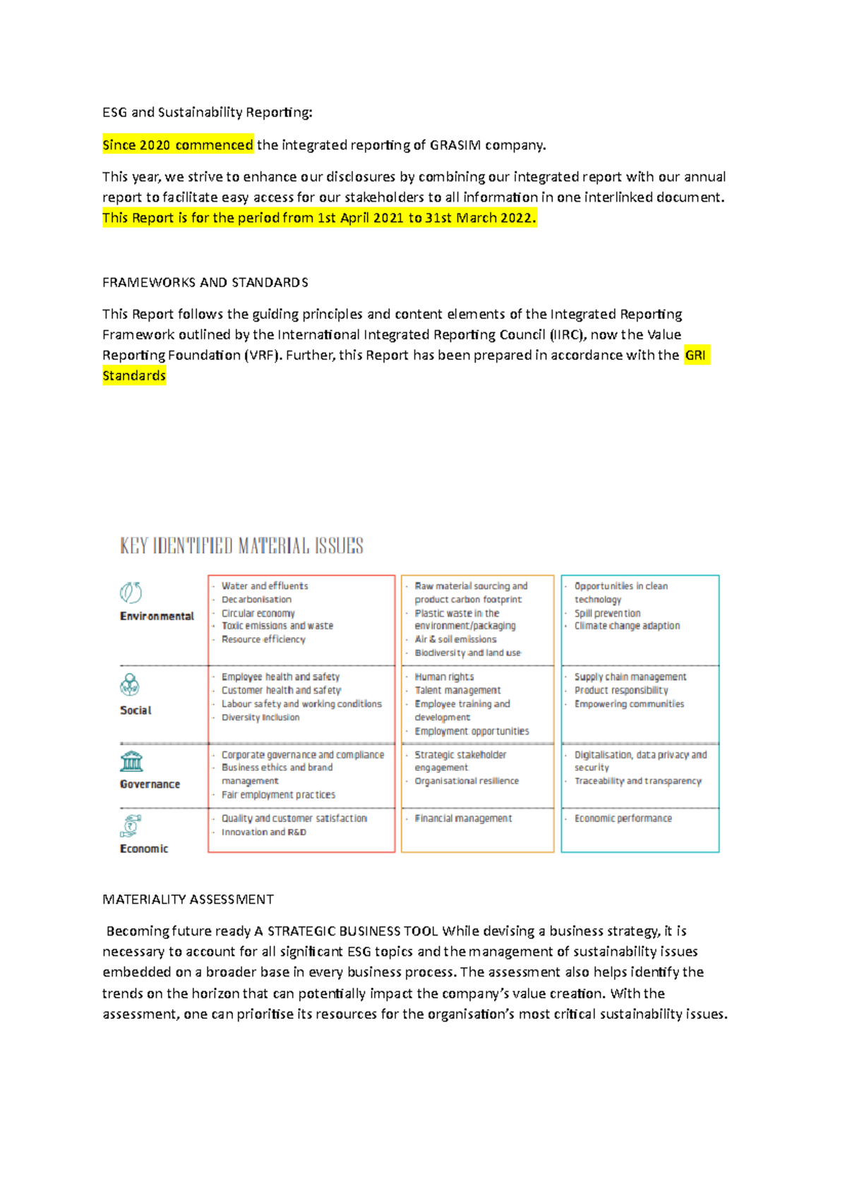 Esg materiality 2nd - ENVIRONMENT - ESG and Sustainability Reporting ...