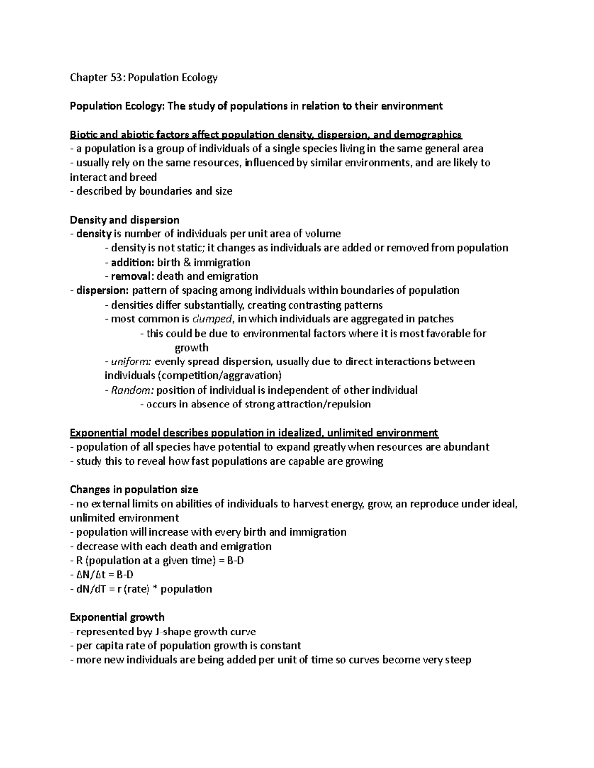53 Population Ecology - Studocu
