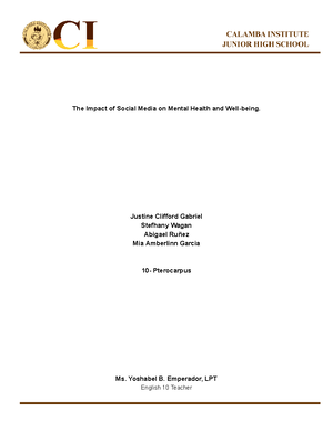 Reviewer - CALAMBA CITY SCIENCE INTEGRATED SCHOOL Senior High School ...