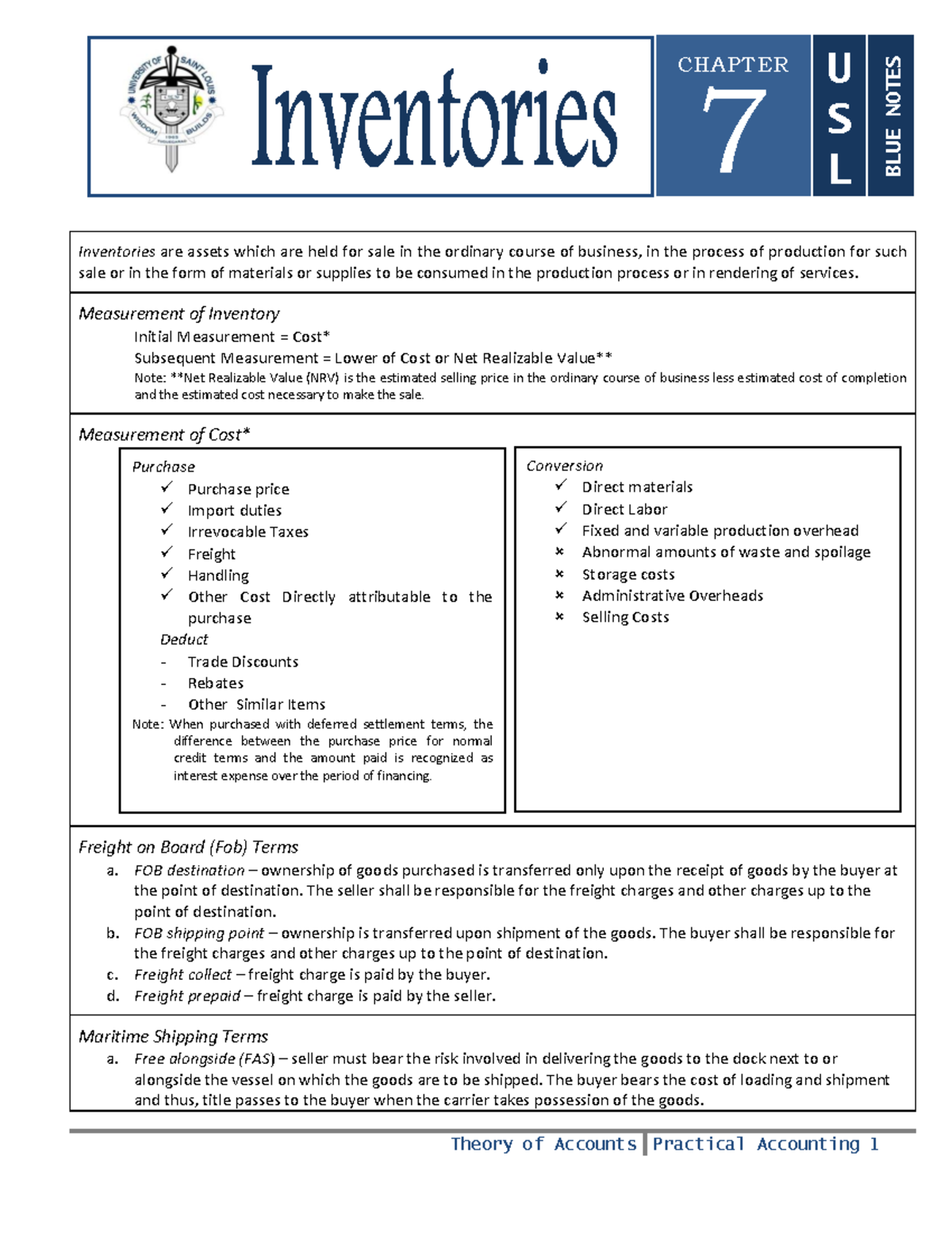 7-Inventories - Intermediate Accounting lessons - Theory of Accounts ...