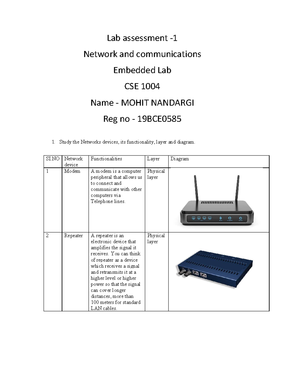 19BCE0585 netcom lda1 - Lab da1 - Lab assessment - Network and communications Embedded Lab CSE ...
