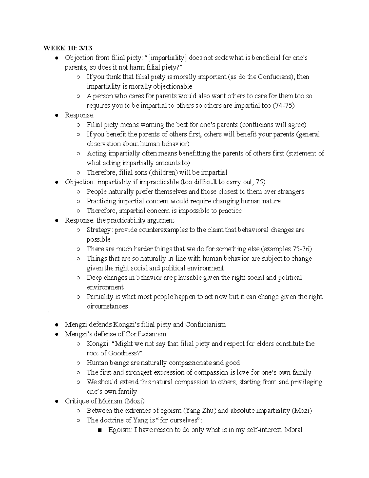 Week 10 Lecture Notes Phil Week 10 3 Objection From Filial Piety “ Impartiality Does Not