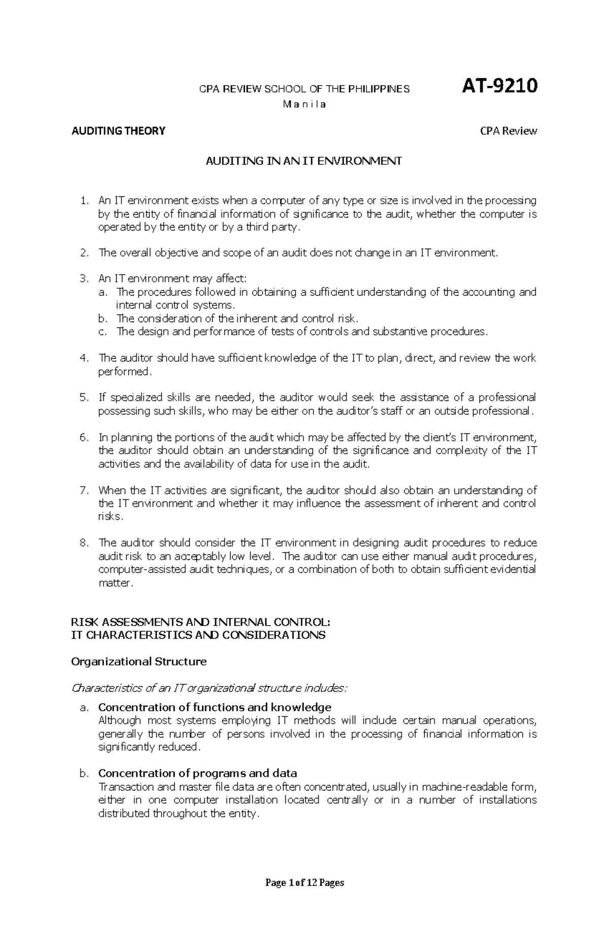 AT-9210 - Far practical work - CPA REVIEW SCHOOL OF THE PHILIPPINES AT ...