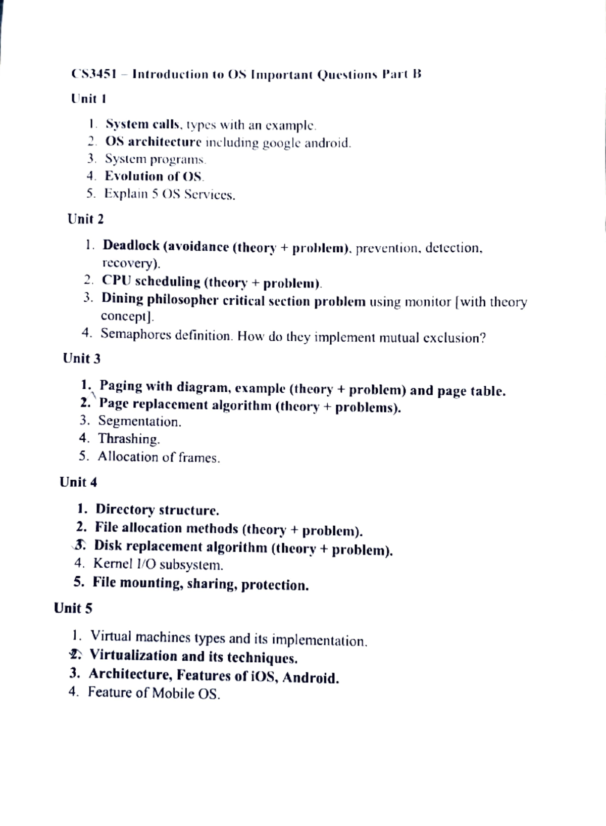 Os important questions - CS3451 - Introduction to 0S Important ... Os important questions - CS3451 - Introduction to 0S Important ...