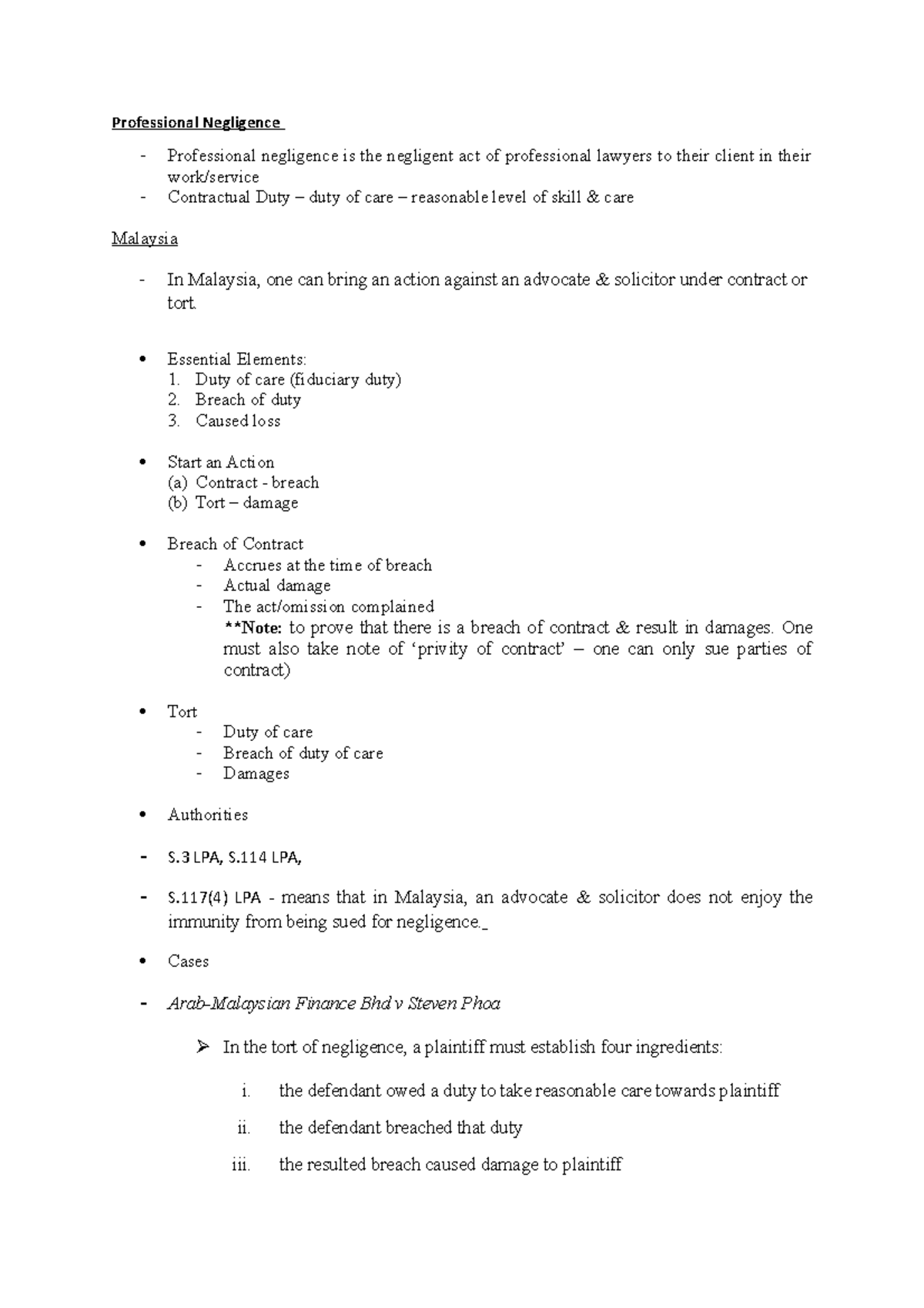 Professional Negligence - Professional negligence is the negligent act ...