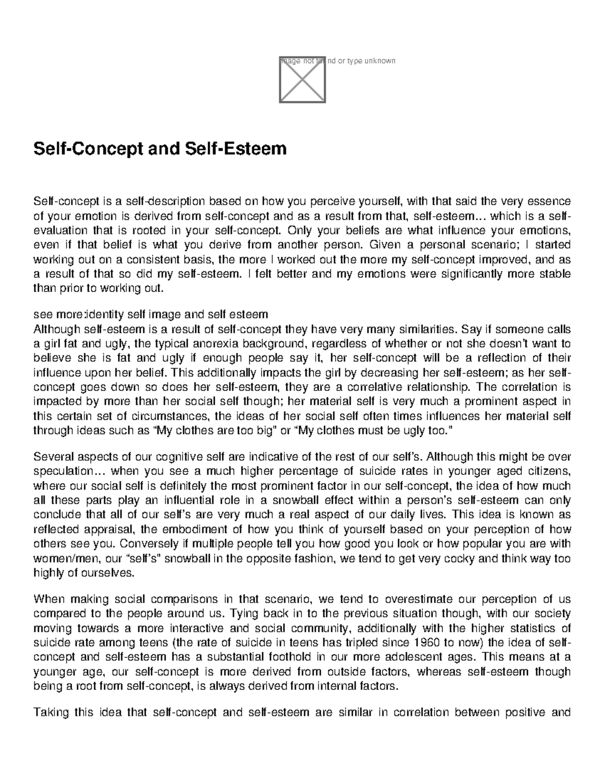 Self-Concept and Self-Esteem-1 - Image not found or type unknown Self ...