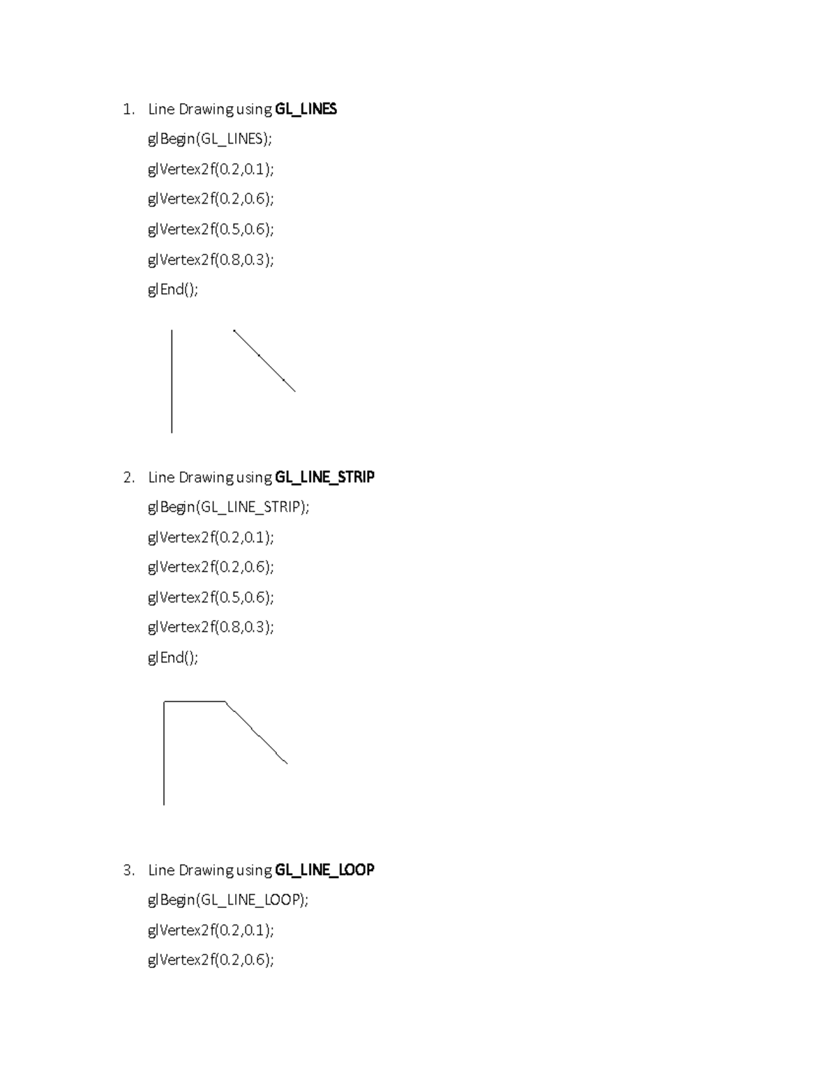 CG lab manual-2 - Line Drawing using GL_LINES glBegin(GL_LINES ...