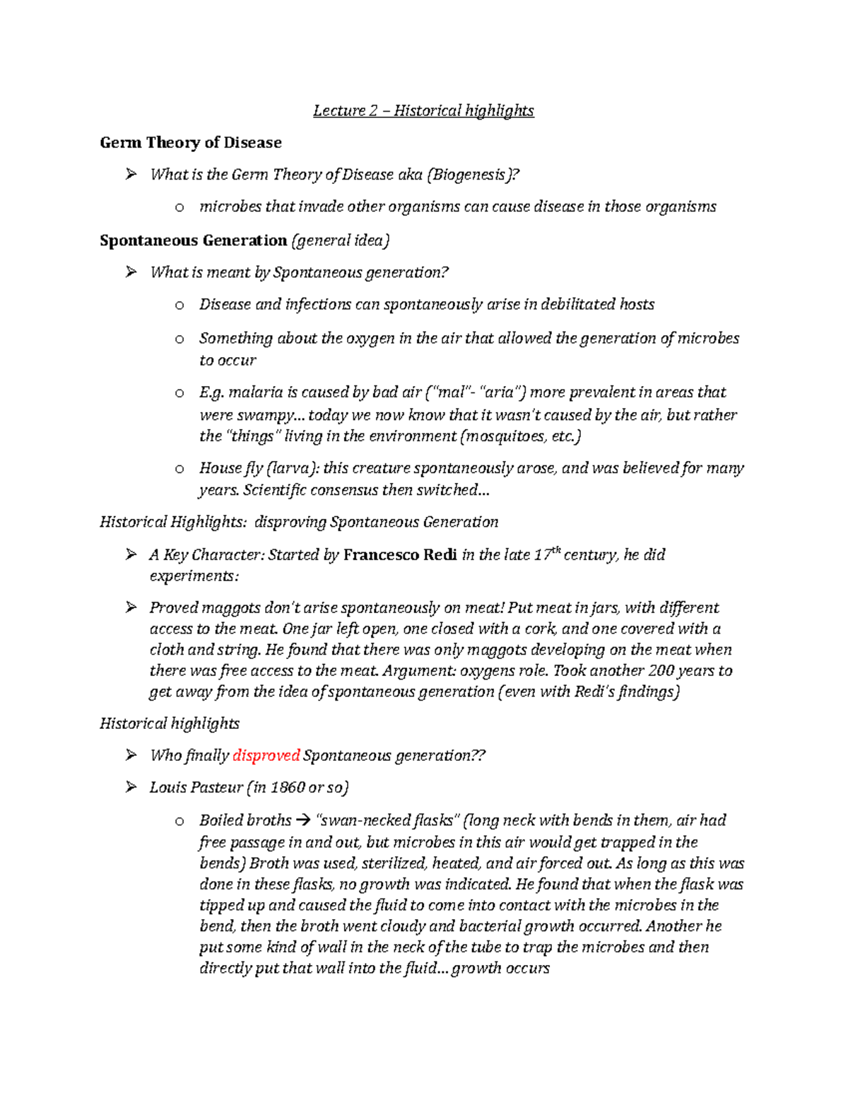 Lecture 2 historical highlights & microbial anatomy - Lecture 2 ...
