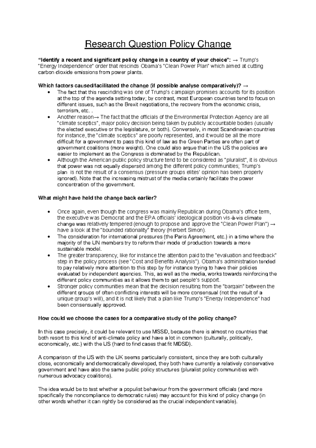 T10 Research Question Policy Change - Research Question Policy Change ...